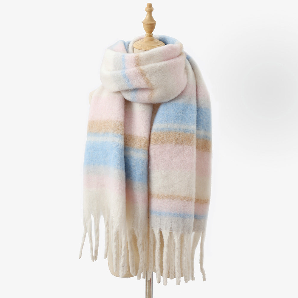Sienna Oversized Scarf | Striped Long Fringe Scarf – Alma Hansen