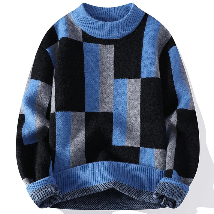 Noah Relaxed Fit Crewneck Sweater | Color Block Hip-Length Sweater ...